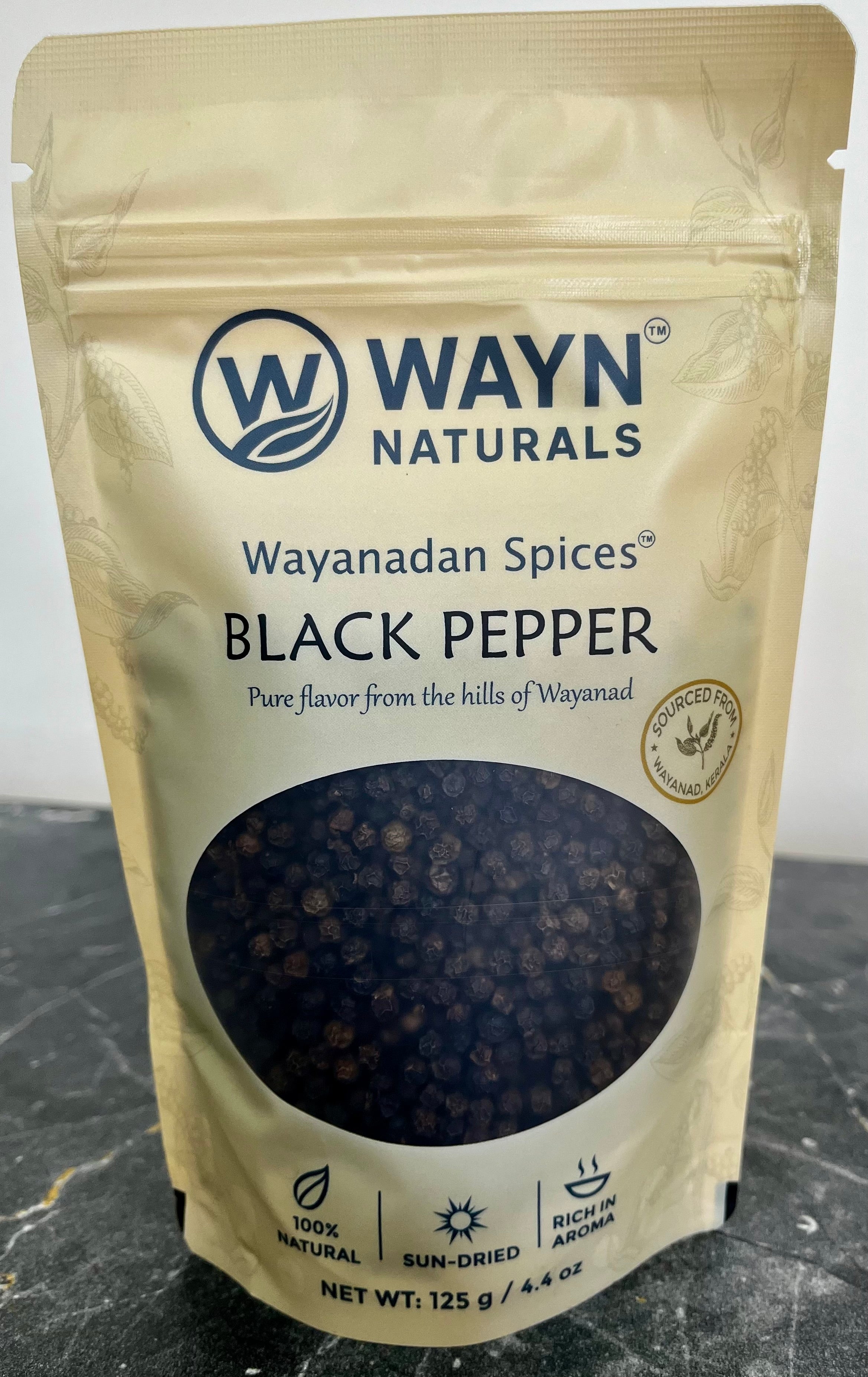 Whole Black Pepper – 100% Organic | Premium Kerala Peppercorns – Wayn ...